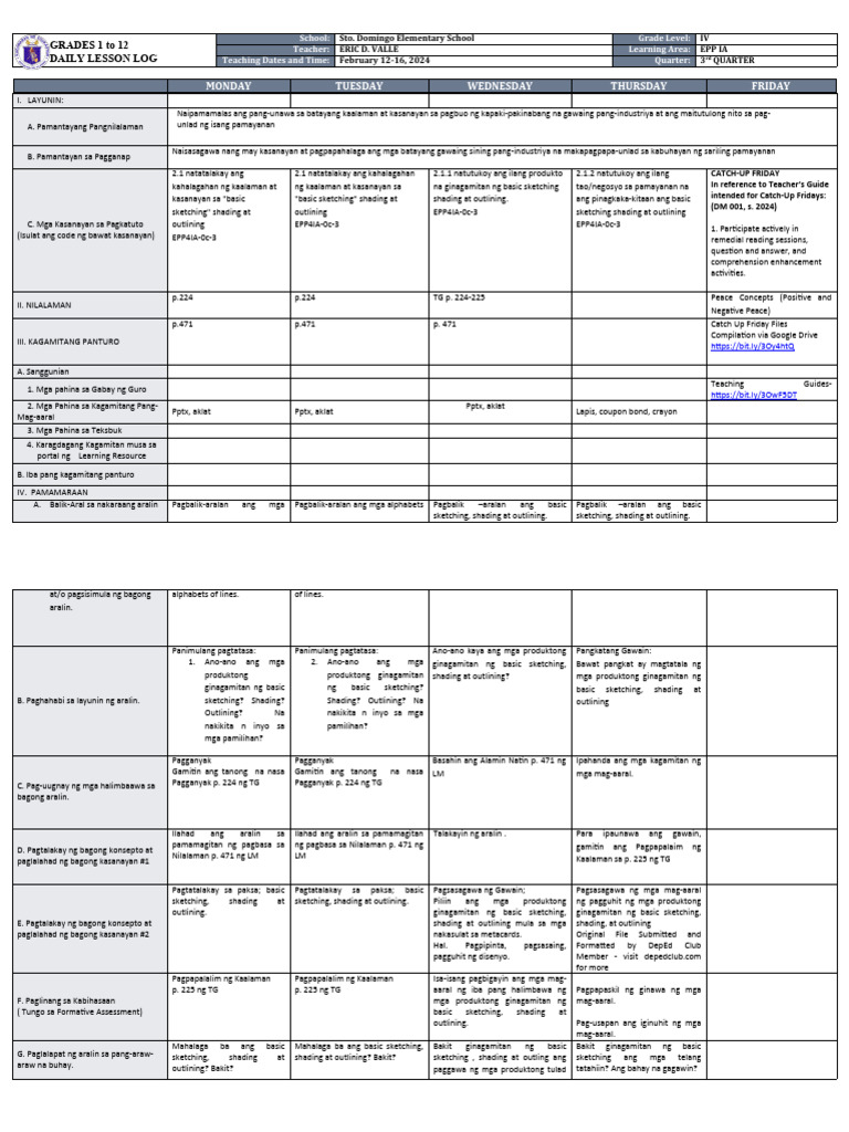 DLL - Epp 4 - Q4 - W3 | PDF