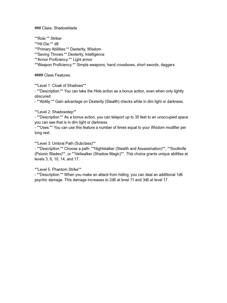 Shadow Blade | PDF
