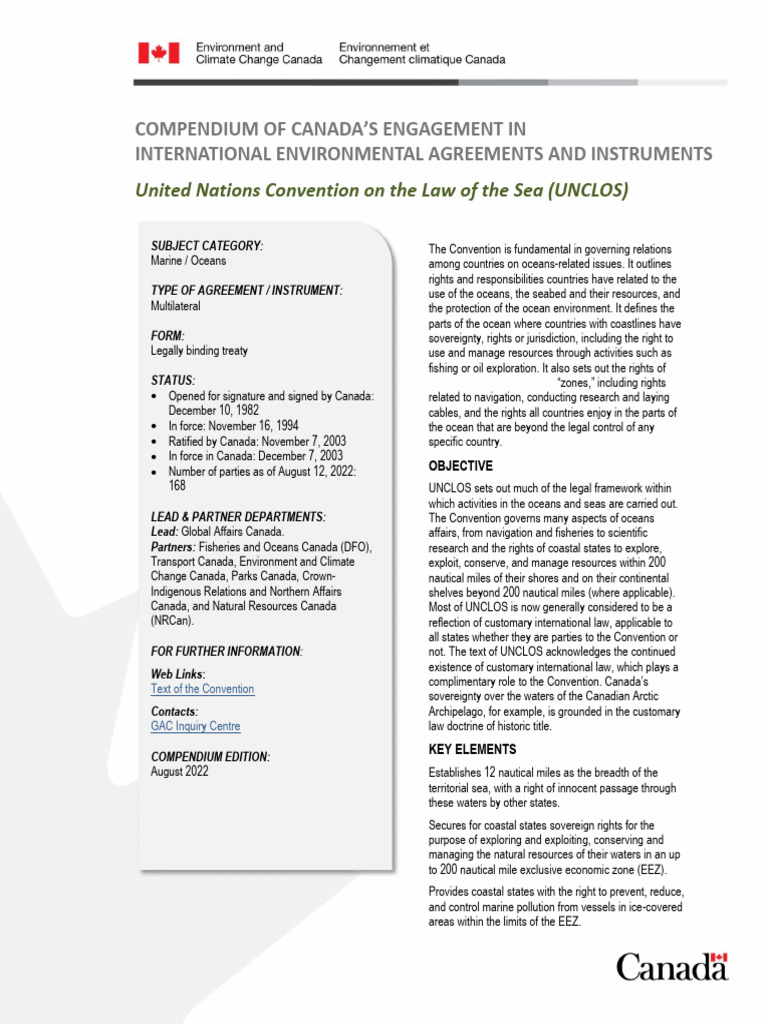 United Nations Convention Law Sea | PDF | United Nations Convention On ...