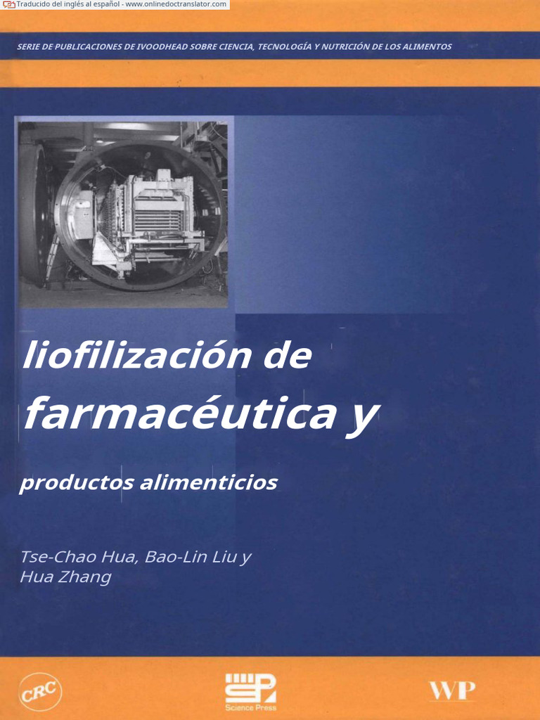 Liofilización de Productos Farmacéuticos y Alimentarios(Tse-Chao Hua ...