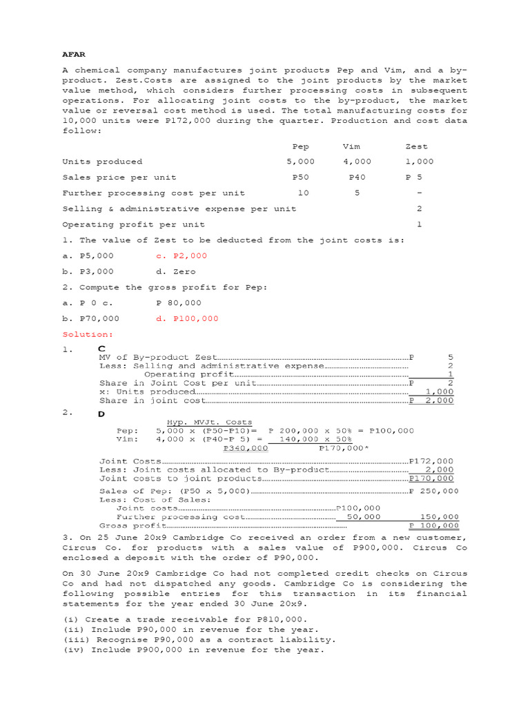 AFAR Solutions | PDF | Depreciation | Book Value