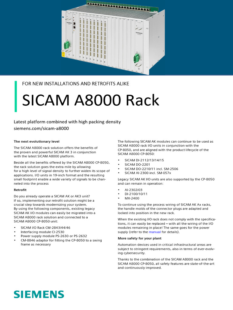 SICAM A8000 Rack Installation Guide | PDF | Computing | Computer ...