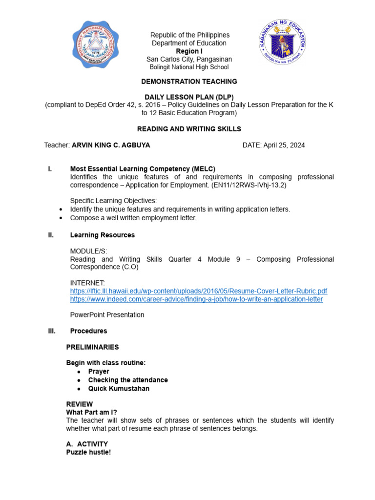 COT 4 RWS | PDF | Behavior Modification | Learning