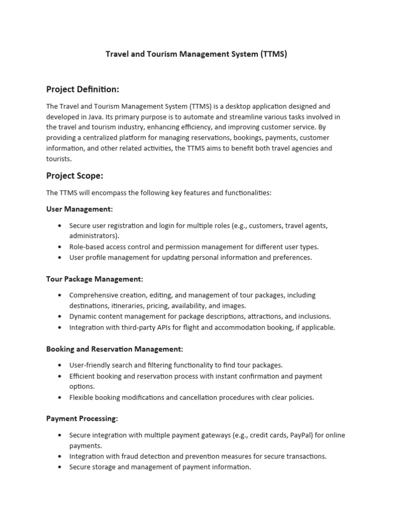 Tourism Management System (TTMS) | PDF | Computer Security | Security