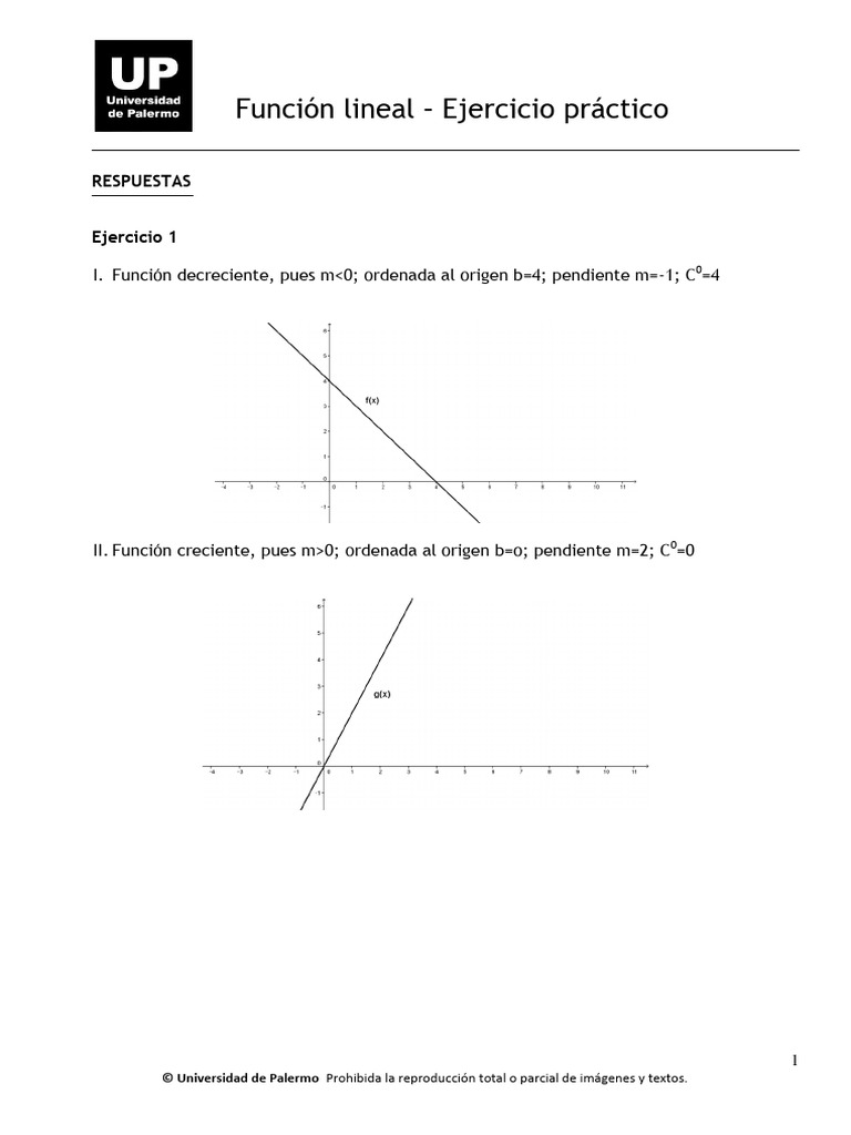 Función Lineal - Ejercicio Práctico - Respuestas | PDF | Métodos y ...
