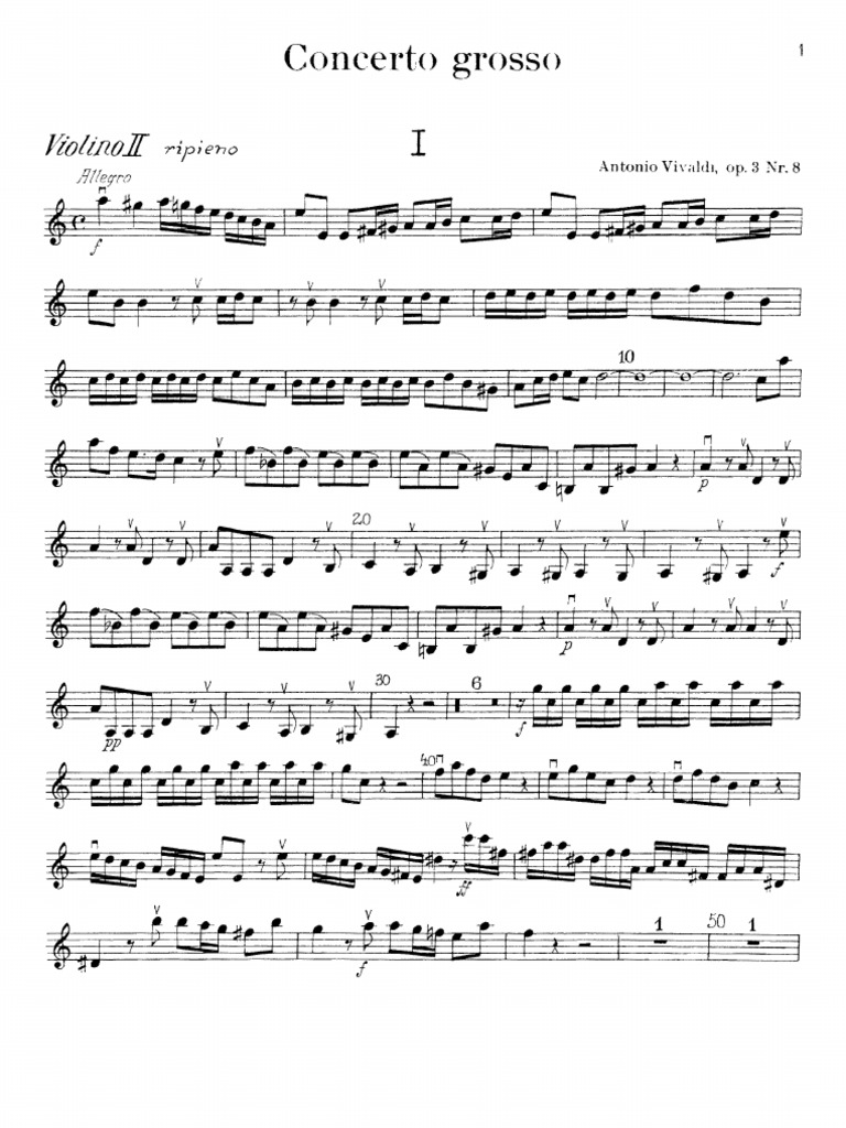 IMSLP745016-PMLP126413-04. Concerto for 2 Violins in a Minor, RV522 - Violins II | PDF