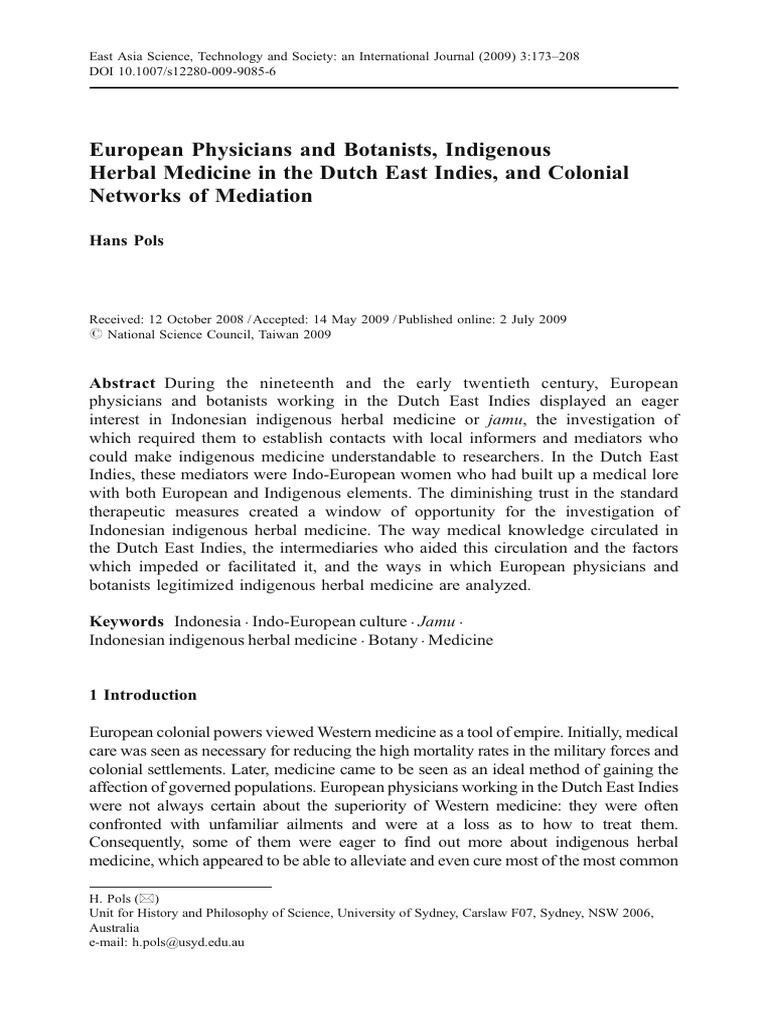 European Physicians and Botanists, Indigenous Herbal Medicine in The ...