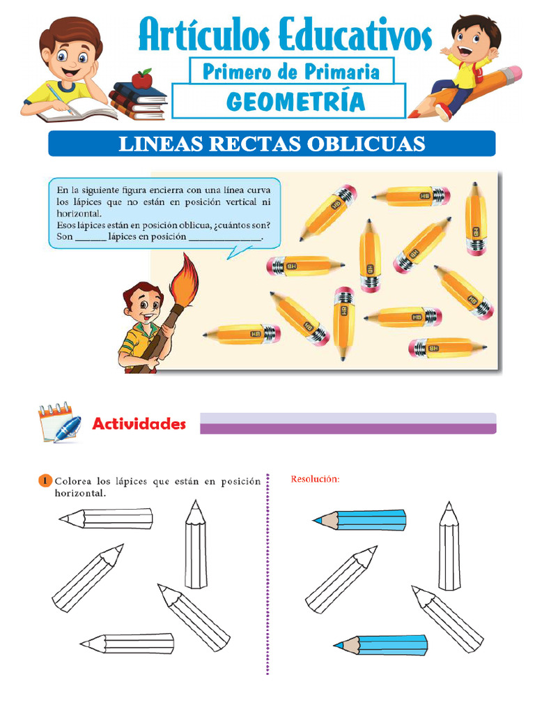 Lineas Rectas Oblicuas para Primero de Primaria | PDF