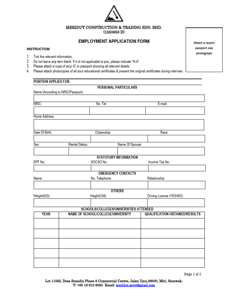 Employee Information Form 2 | PDF