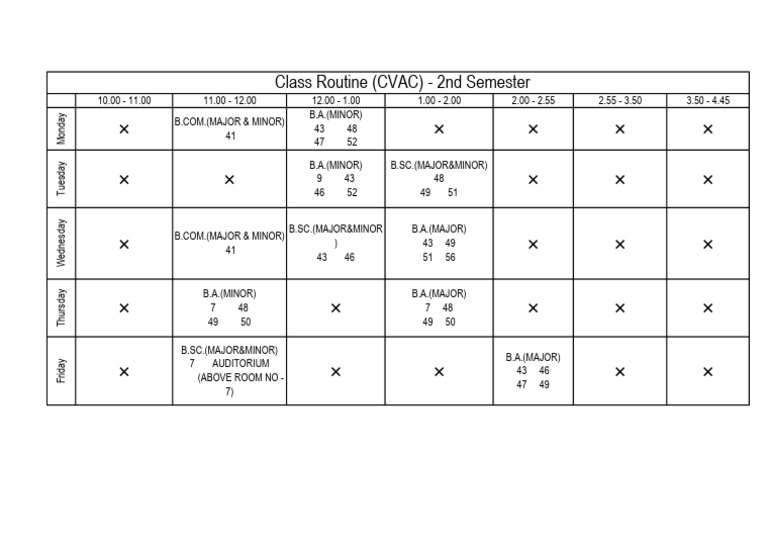 2nd Semester Class Schedule | PDF