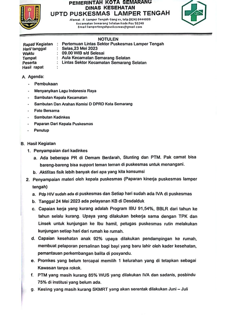 Notulen Linsek Triwulan Mei 2023 | PDF