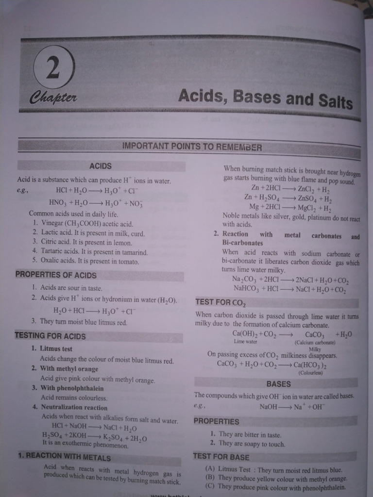 Practice Paper Chemistry Unit 2 Class 10 | PDF