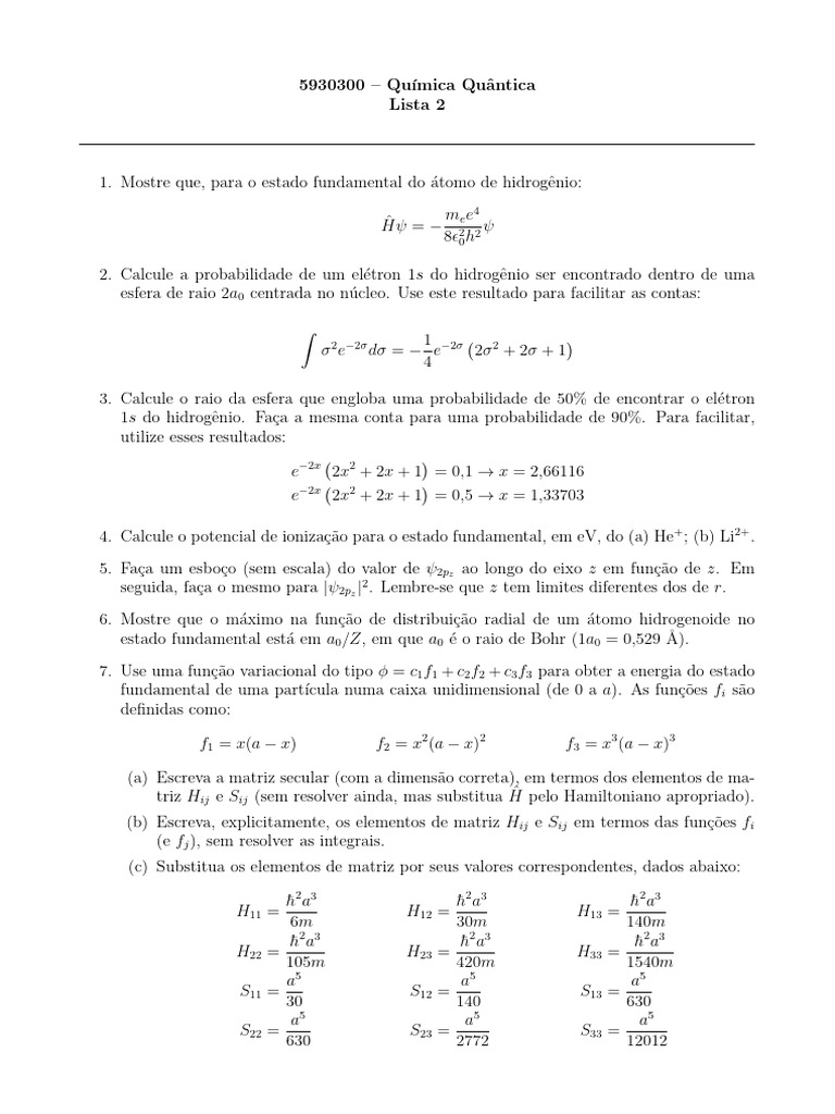 Spin Químico e Estrutura Atômica | PDF | Spin (Física) | Elétron