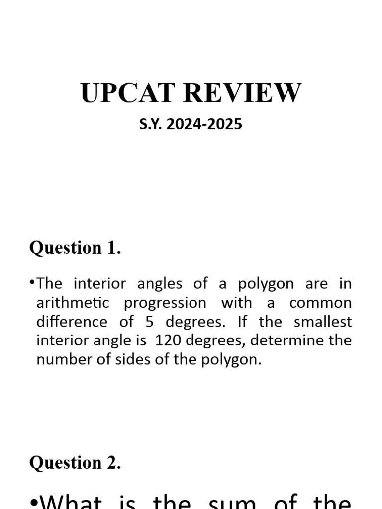 Upcat Review | PDF | Area | Rectangle
