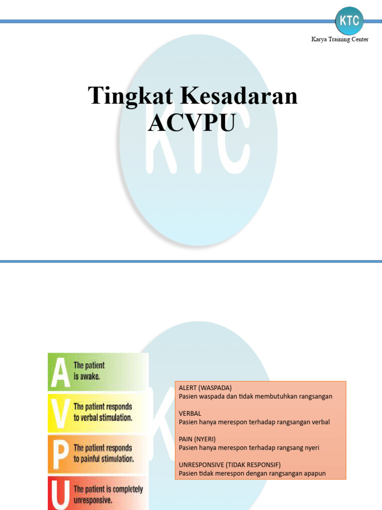 Tingkat Kesadaran ACVPU | PDF | Kesehatan Holistik | Sains & Matematika