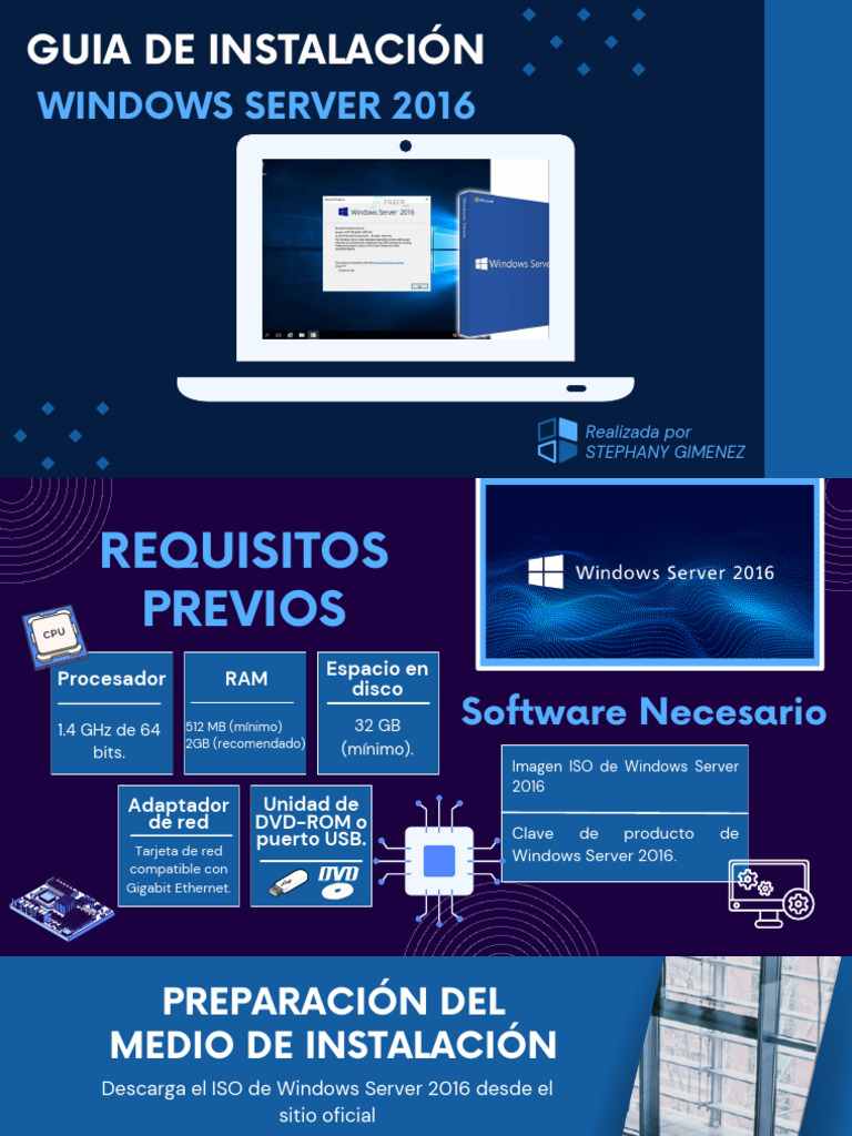 Guia Instalacion Windows Server 2016 | PDF | Arranque | Memoria USB