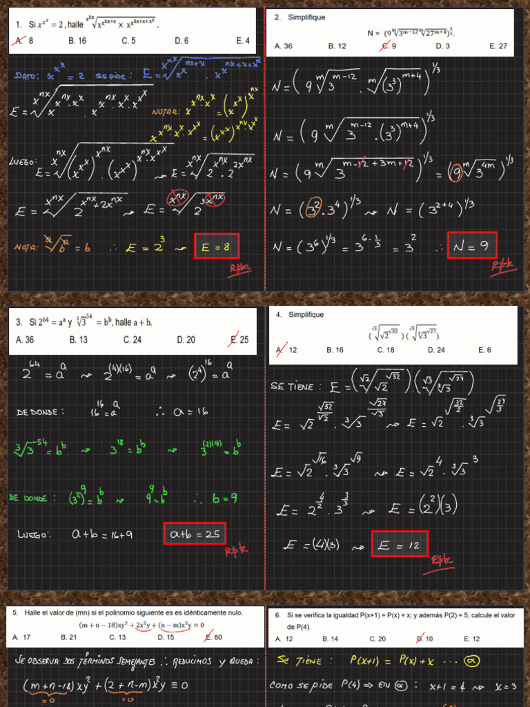 Solucionario Taller 01 PPE 2024-1 Matematica | PDF