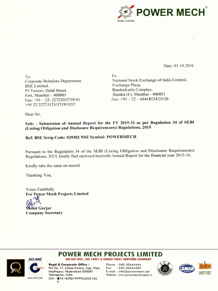 Power Mech Projects Limited | PDF | Boiler | Power Station