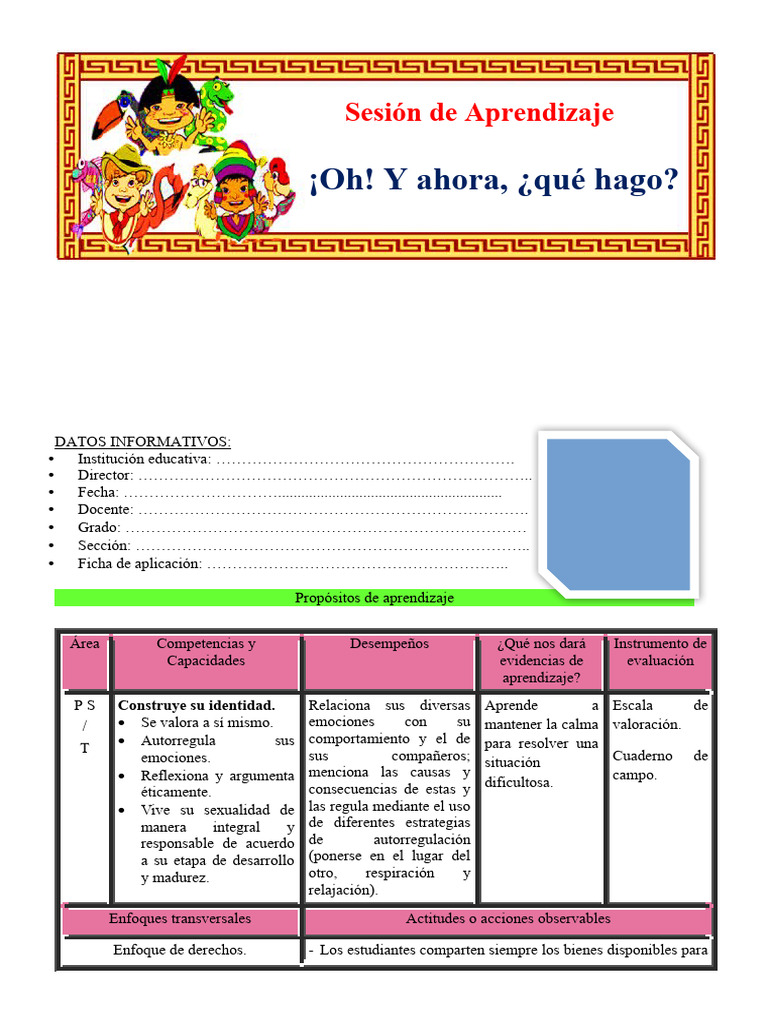 4° Sesión Día 4 Tut Oh y Ahora, Qué Hago | PDF | Aprendizaje | Evaluación