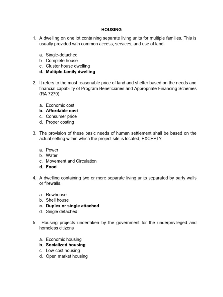 Housing Types and Regulations Overview | PDF | Affordable Housing ...