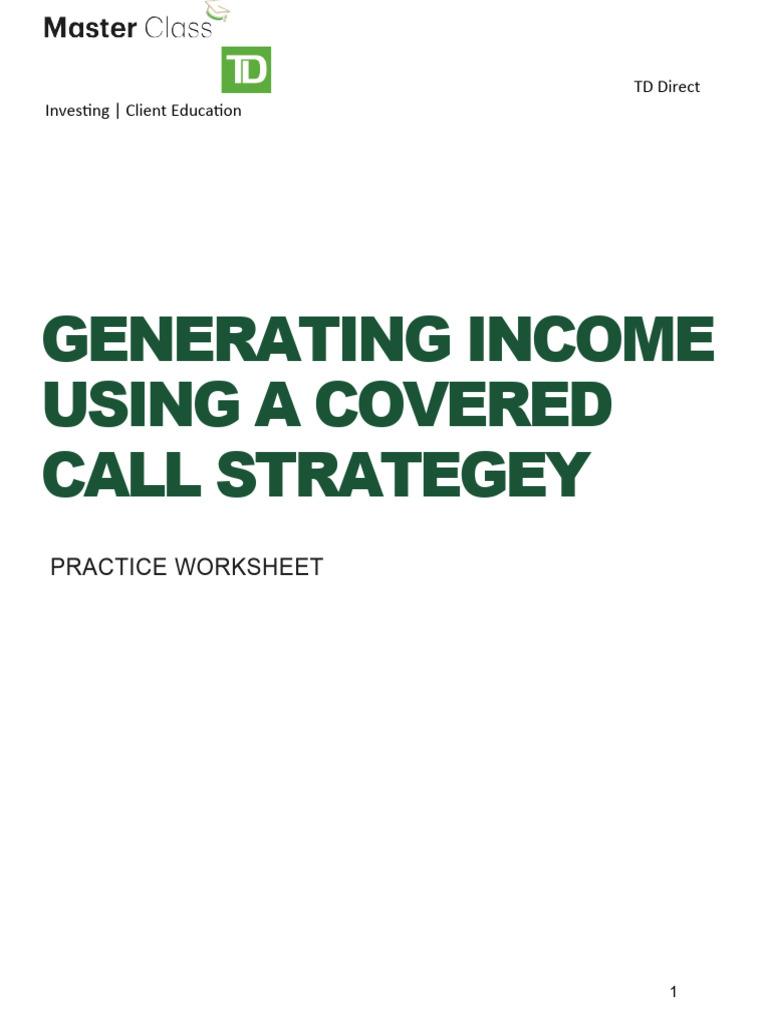 Options Practice Worksheet Covered Calls 1720637108852 | PDF ...