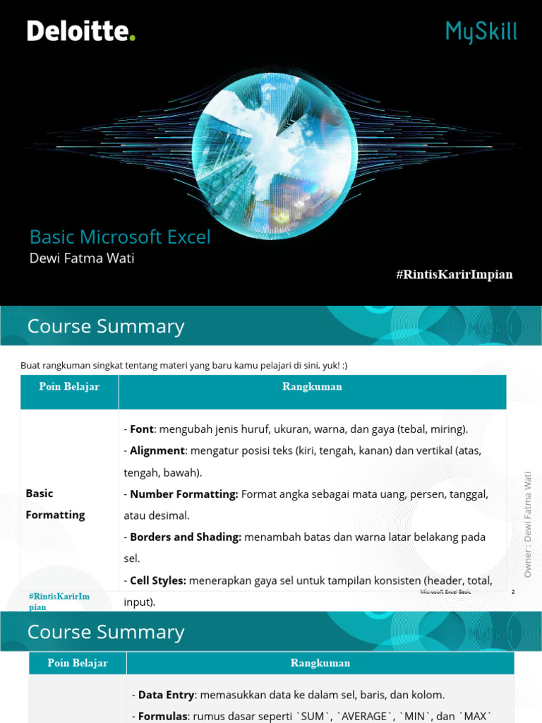 Mini Task SC Excel Basic - MySkill X Deloitte | PDF | Karier ...