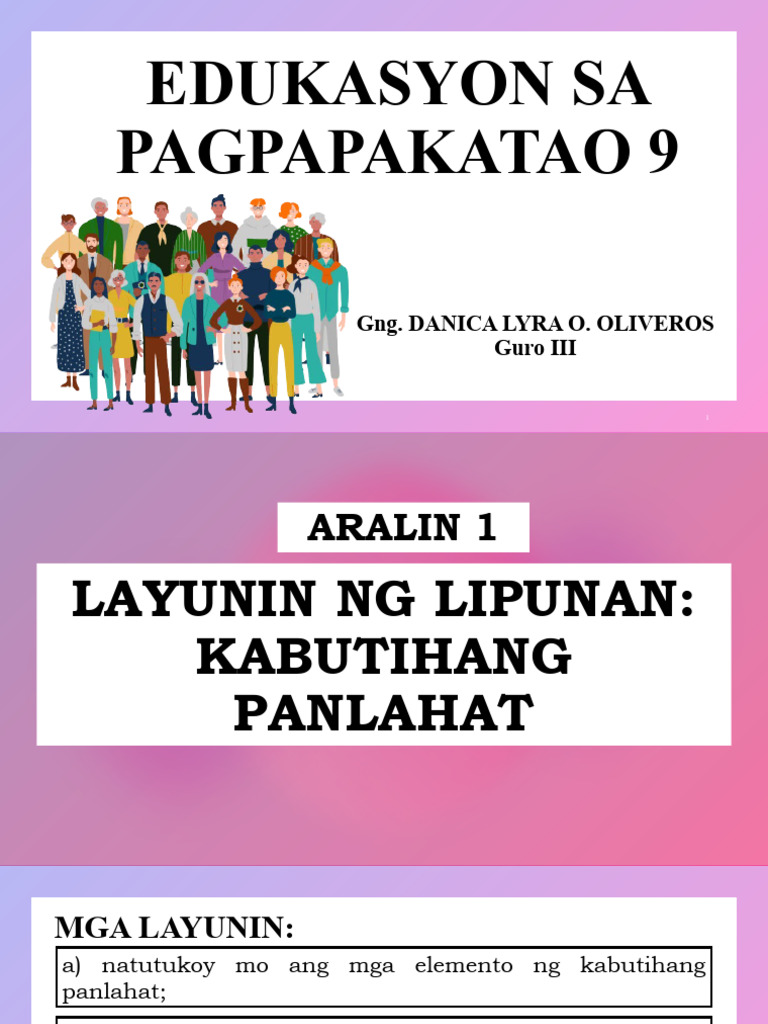 Layunin NG Lipunan Kabutihang Panlahat | PDF