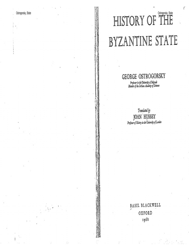 History of The Byzantine State - George Ostrogorsky - 1968 - Basil ...