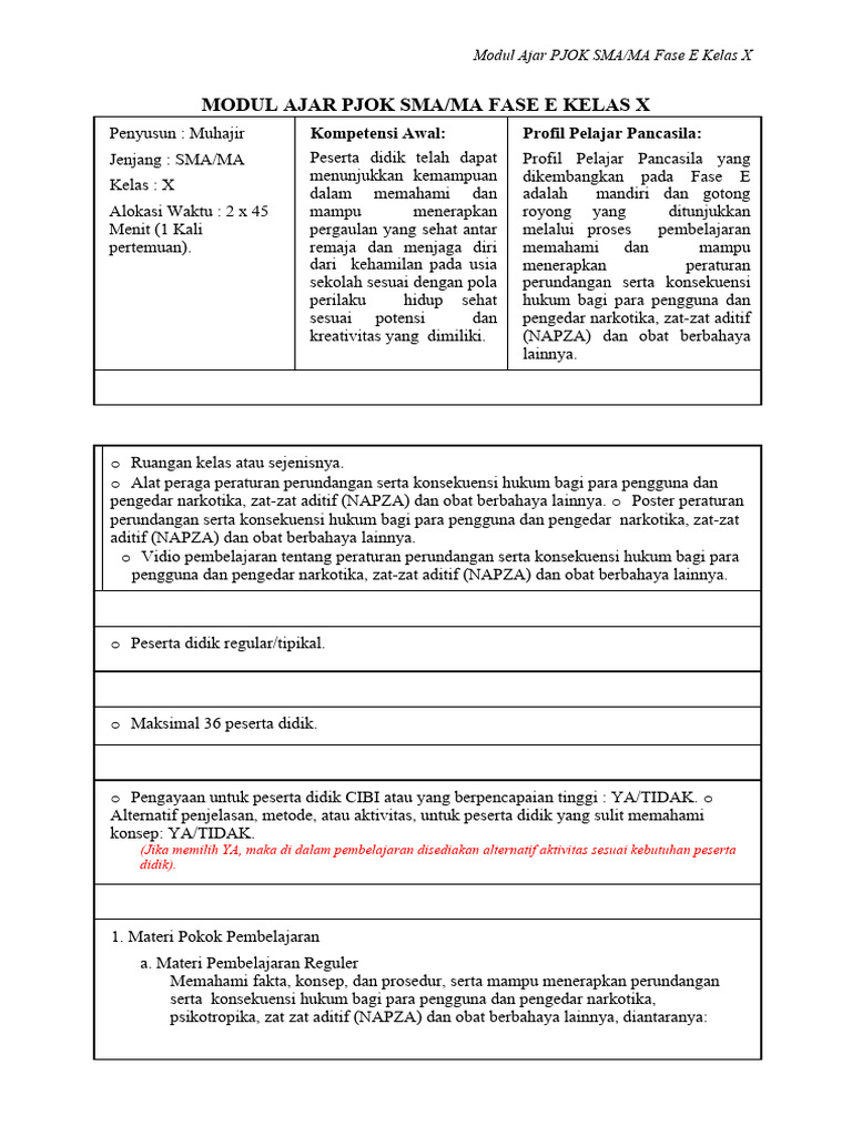 14 Modul Ajar Peraturan Narkoba - 27 - 07 - 2021 - Oke | PDF