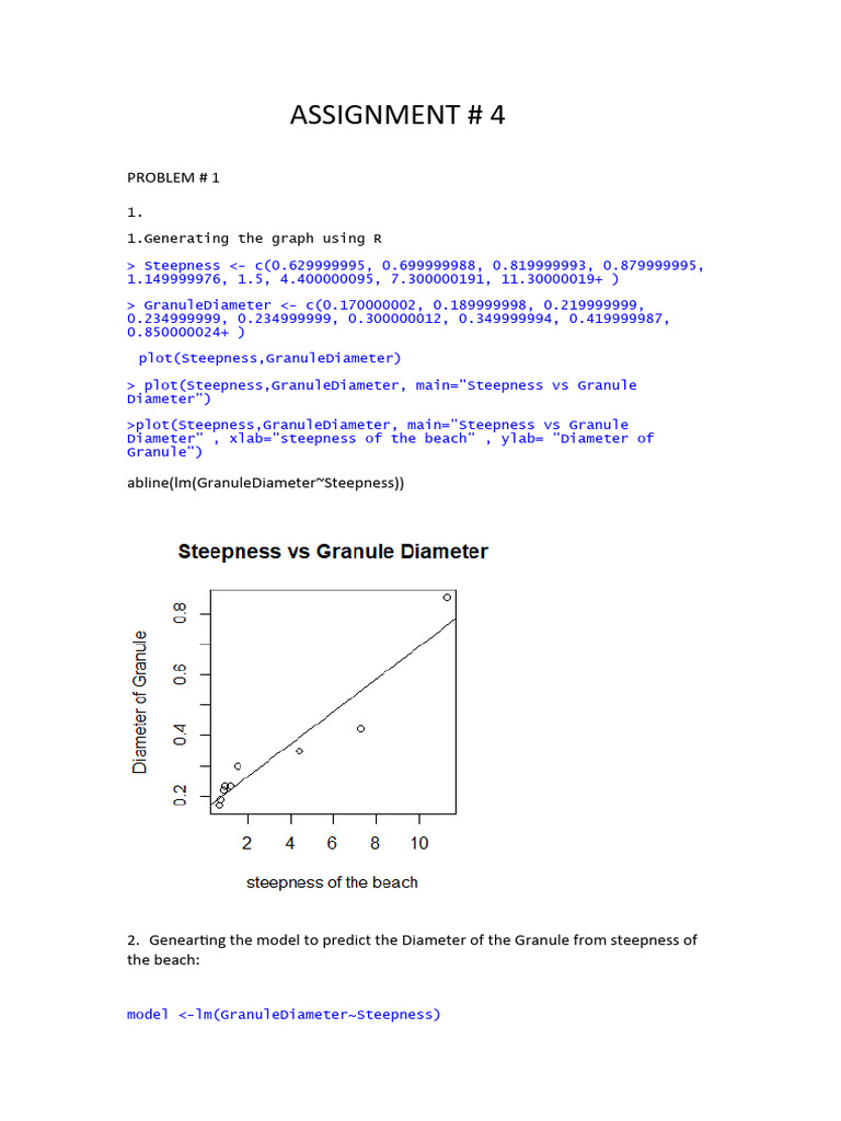Assignment # 4 | PDF | Coefficient Of Determination | Errors And Residuals