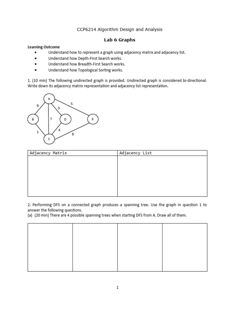 Lab06_Graphs (1) | PDF | Discrete Mathematics | Mathematical Relations Lab06_Graphs (1) | PDF | Discrete Mathematics | Mathematical Relations