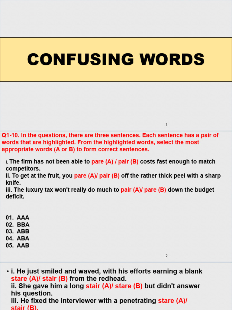 Confusing Words | PDF
