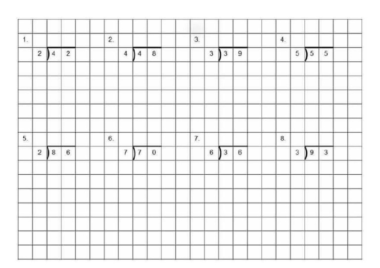 Division Exercise Year 3 (Column Method) | PDF