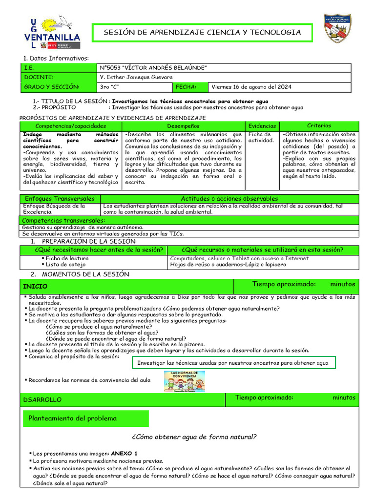 2SES CyT-Investigamos Las Técnicas Ancestrales para Obtener Agua | PDF ...