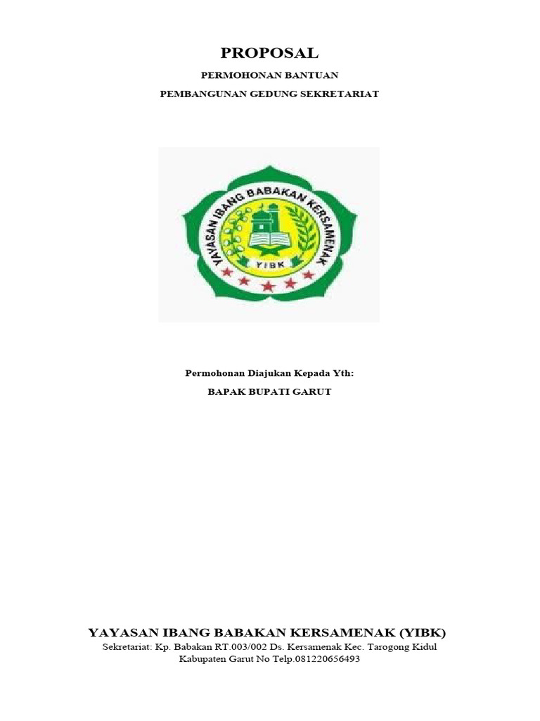 PROPOSAL Pengajuan YIBK | PDF