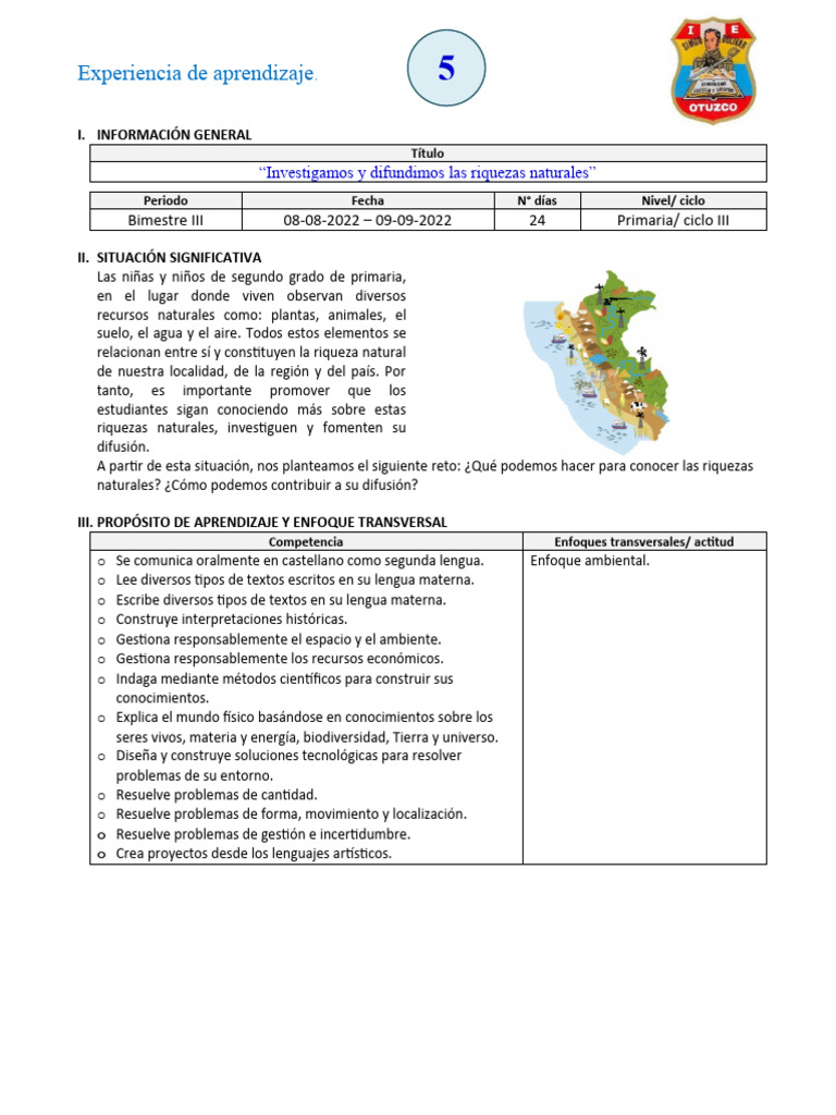 Aprendizaje sobre Riquezas Naturales | PDF | Suelo | Agua