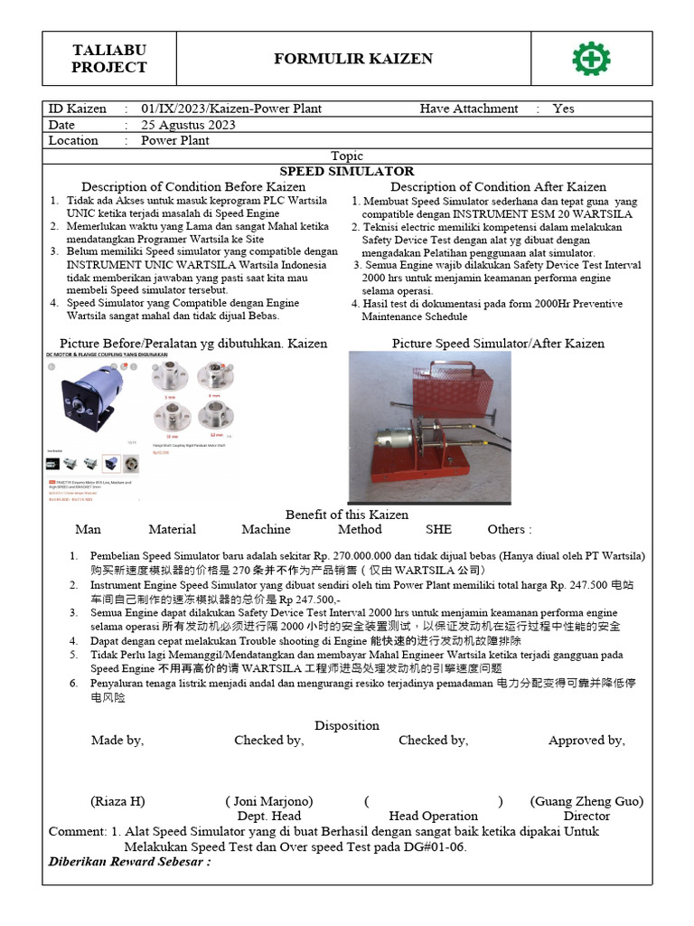 Kaizen Speed Simulator-PP | PDF