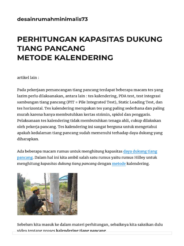 Perhitungan Kalendering | PDF