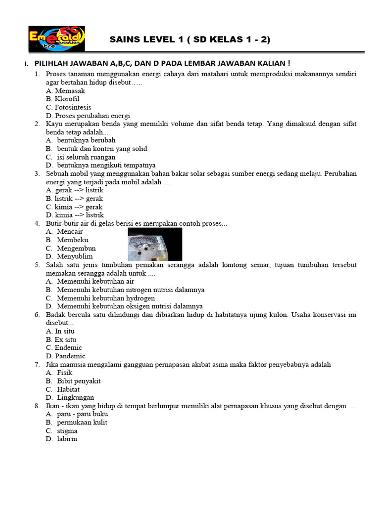Contoh Soal Final Sains Fabi | PDF