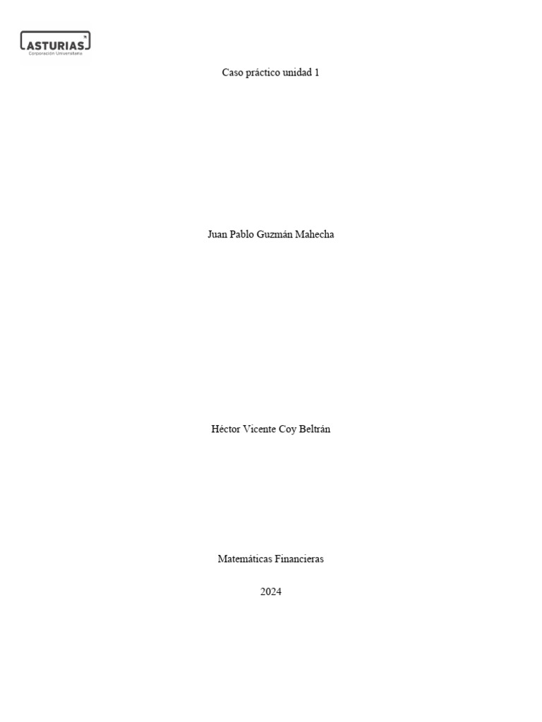 Presentacion Caso Practico Unidad 1 Pdf Bancos Interés