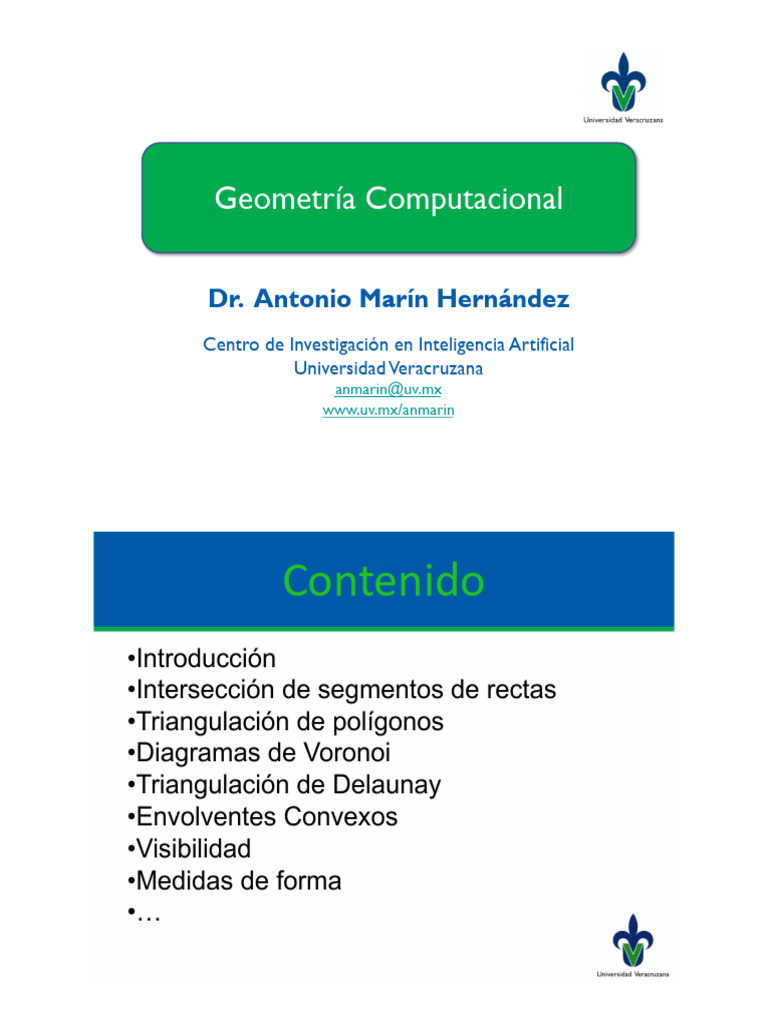 Contenido: Geometría Computacional | PDF | Conjunto convexo | Matemáticas