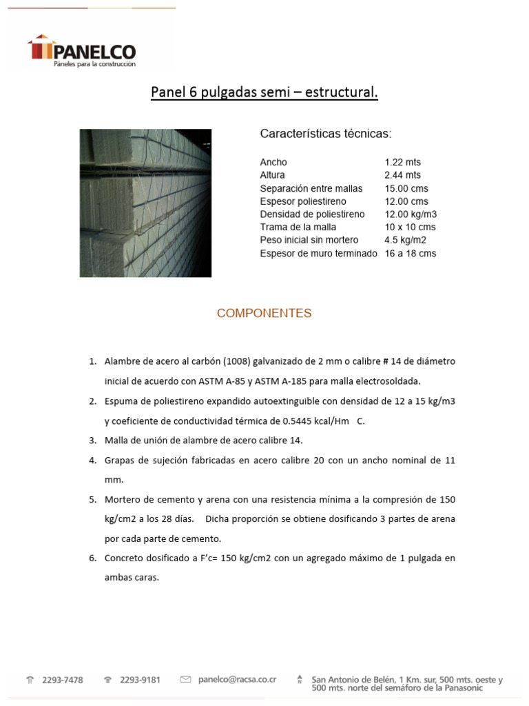 Ficha Tecnica Panel 6 Semi | PDF