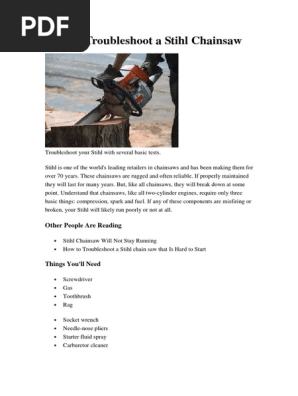 Troubleshooting A Stihl Chainsaw PDF Carburetor Electrical Connector