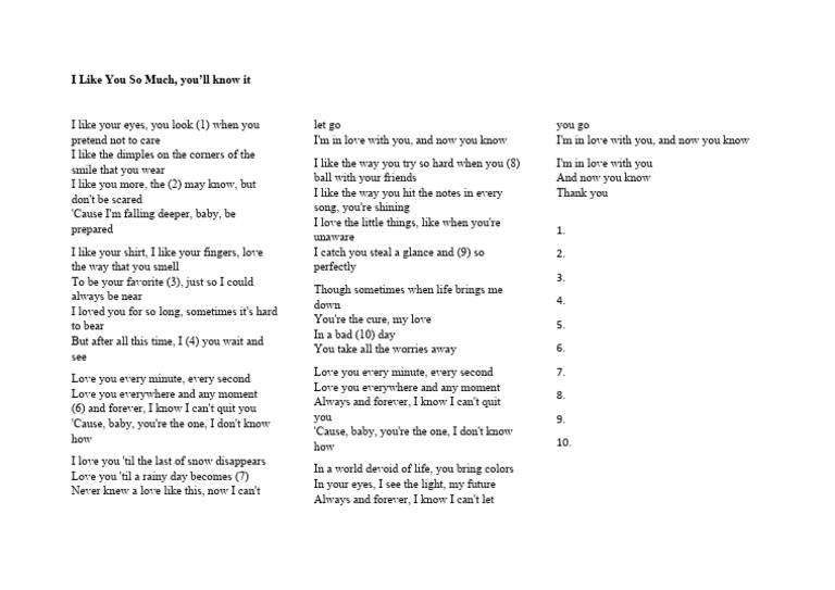 I Like You So Much | PDF