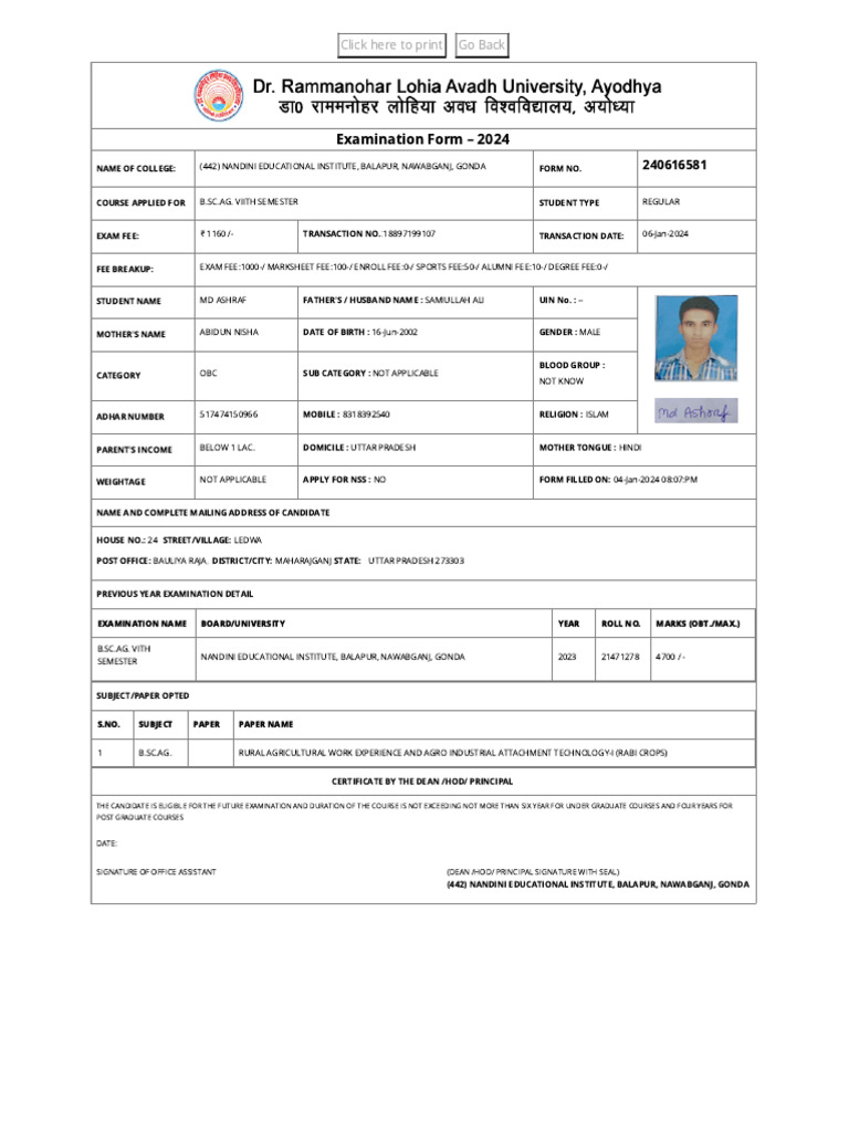 (Examination) BSC Ag 7th Samester | PDF | Qualifications