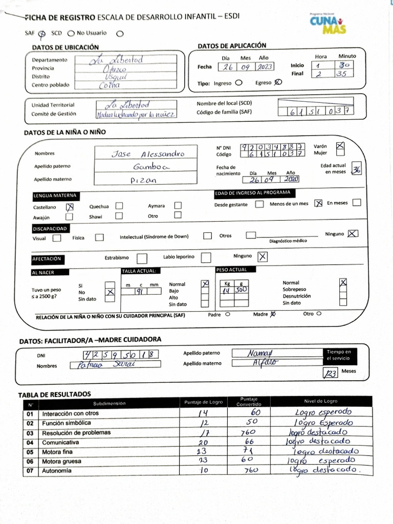 06 - Fichas ESDI de Egreso Con Su Tarjeta Informativa | PDF
