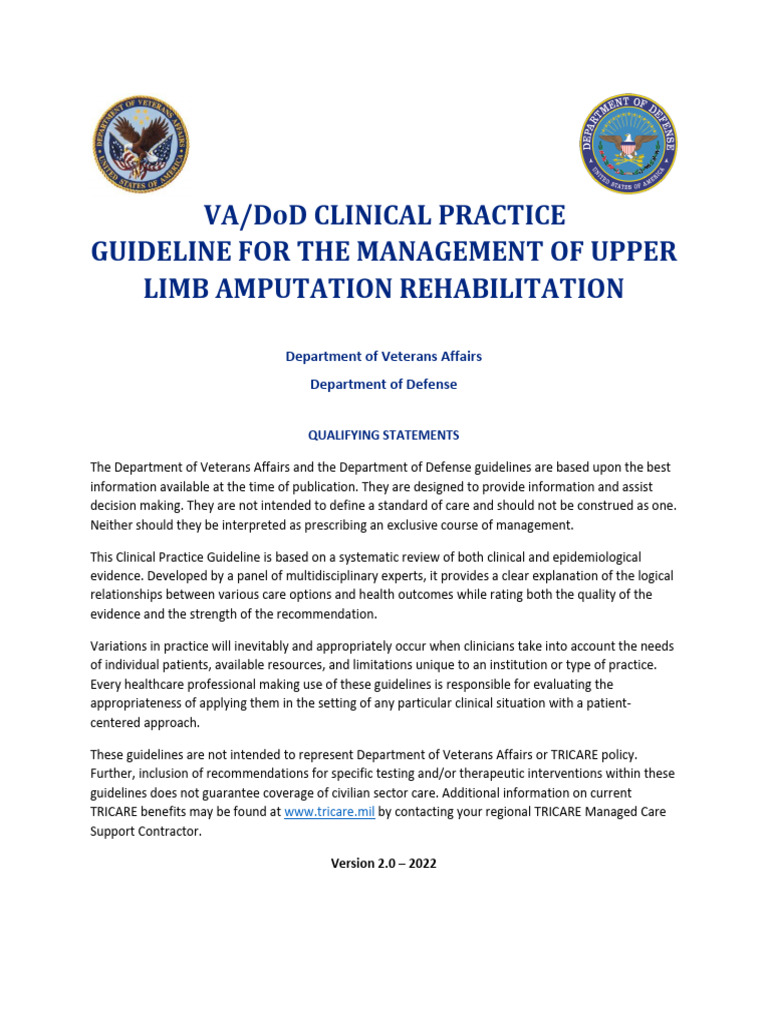 VADod CPG For Upper Limb Amputation (2022) | PDF | Evidence Based ...
