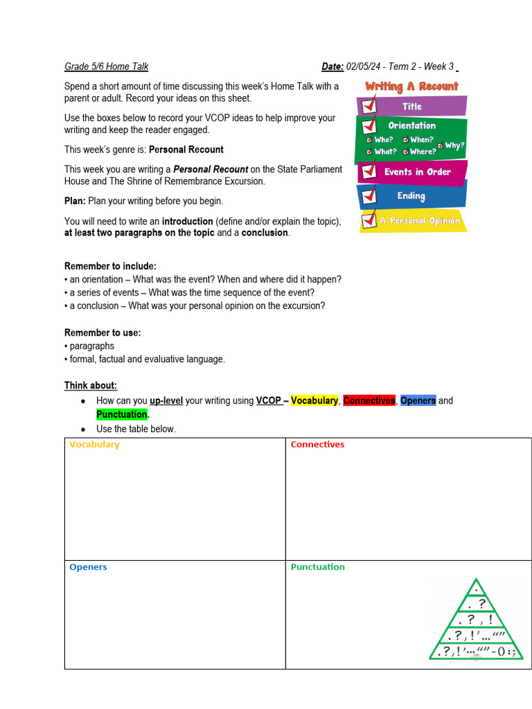 Week 3 - Term 2 - Personal Recount | PDF
