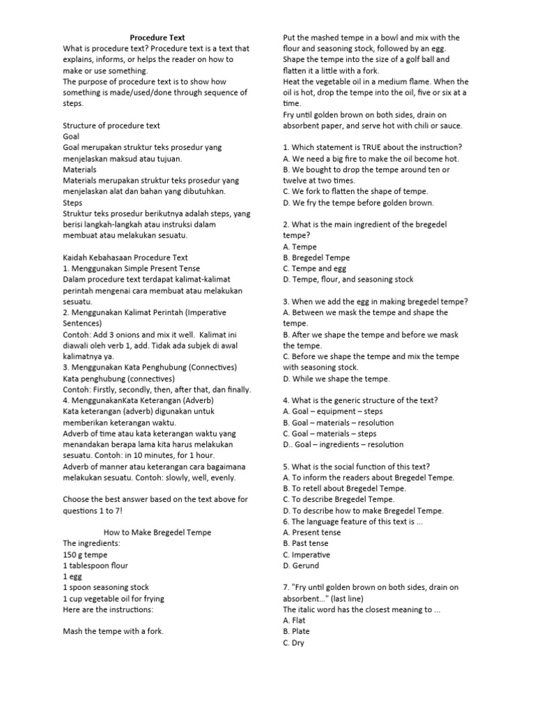 Procedure Text | PDF | Cakes | Teaspoon