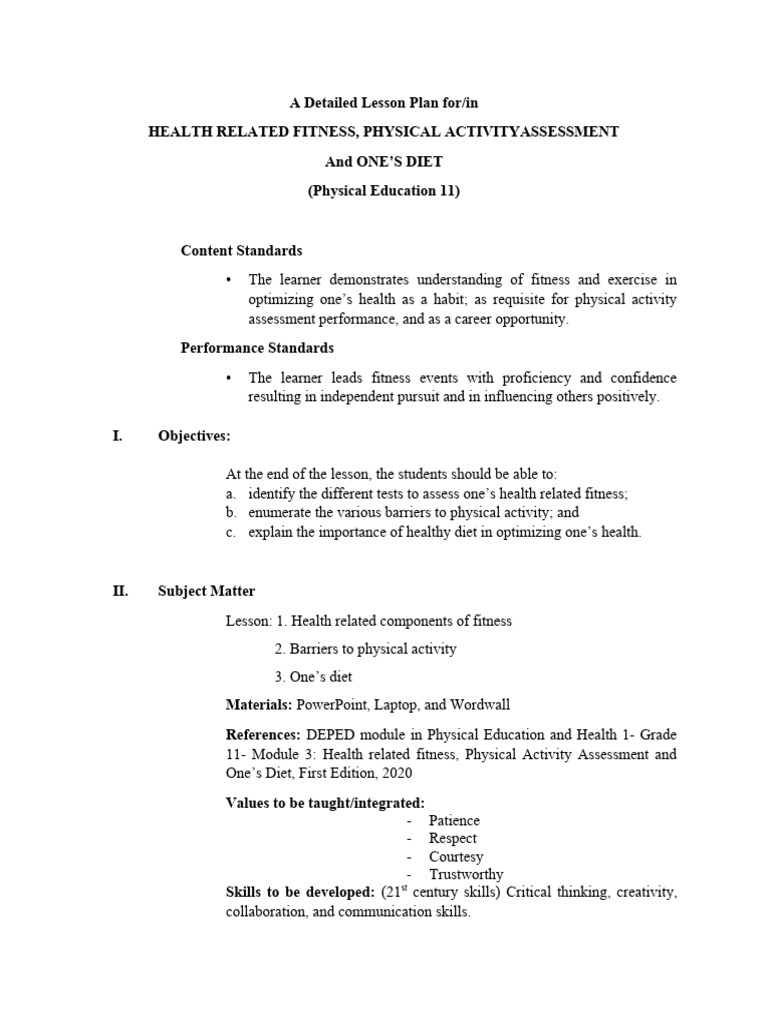 E23 - TTL2 - Detailed Lesson Plan | PDF | Physical Fitness | Flexibility (Anatomy)